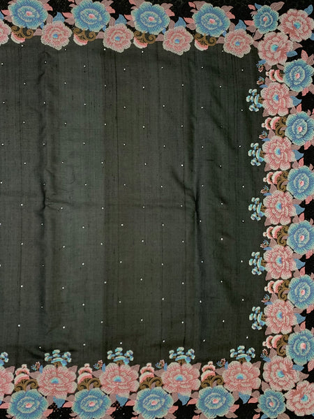 Second Skin I Tussore Saree Black In Colour