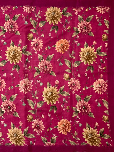 Second Skin I Tussore Printed Saree Pink In Colour