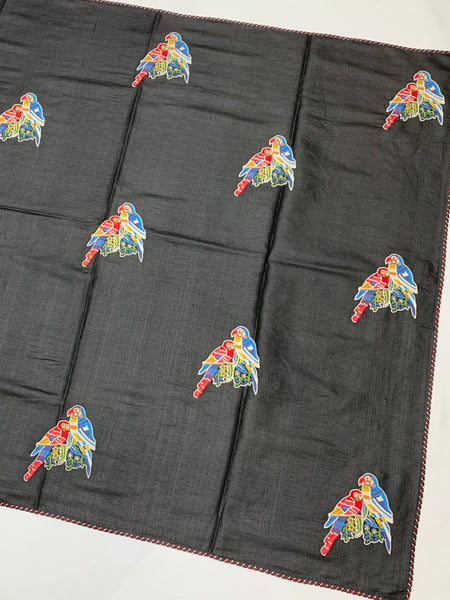 Second Skin I Tussore Saree Black In Colour