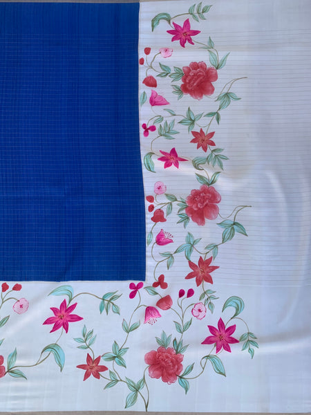 Second Skin I Tussore Georgette Saree Blue In Colour
